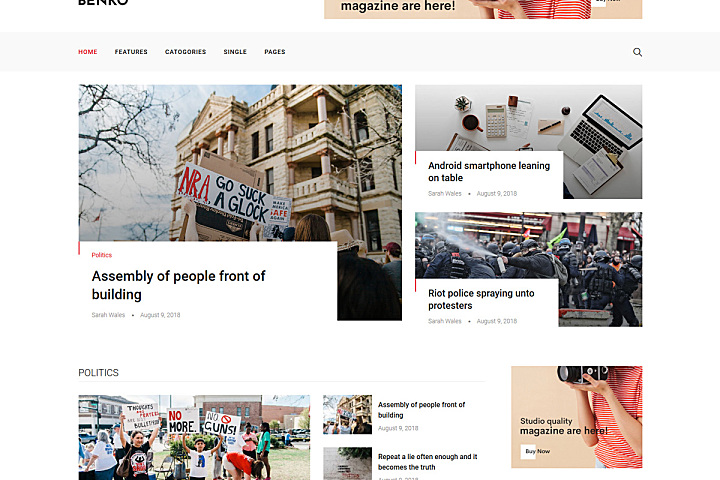 Benko - 创意杂志WordPress主题 - Npcink