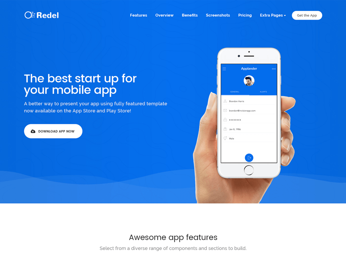 Redel - 响应式应用登陆WordPress主题 - Npcink